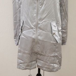 Jackets & Coats | Silver Satin Jacket | Poshmark